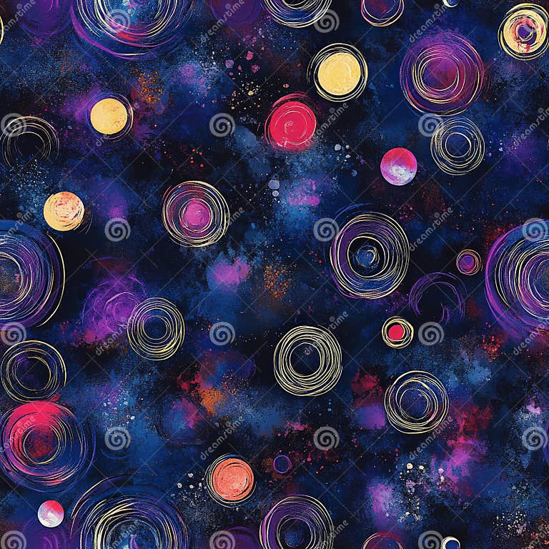 A Space-inspired Galaxy Pattern, Where Planets and Circular Celestial ...