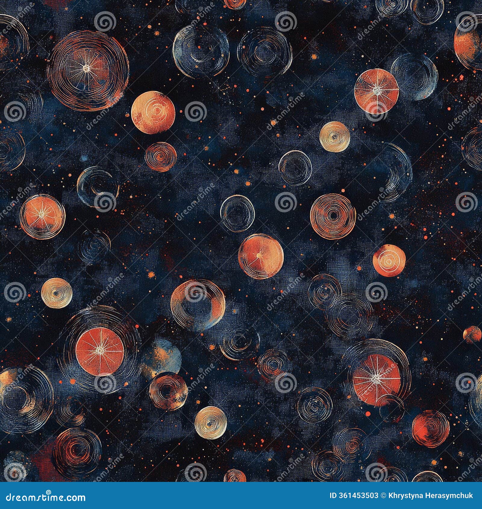 A Space-inspired Galaxy Pattern, Where Planets and Circular Celestial ...