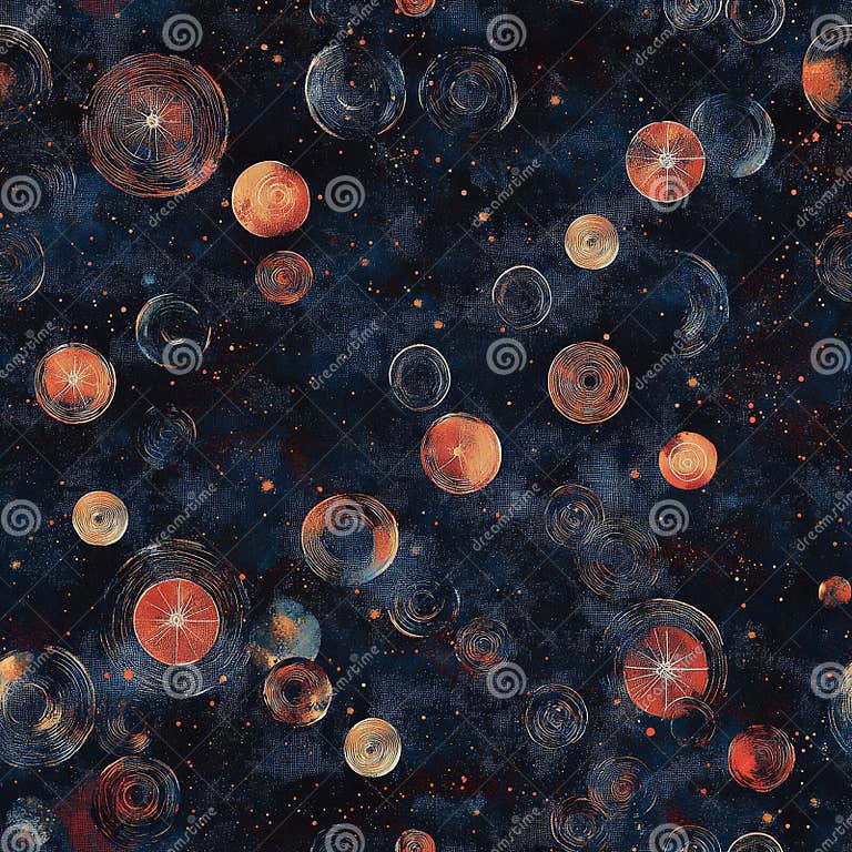 A Space-inspired Galaxy Pattern, Where Planets and Circular Celestial ...