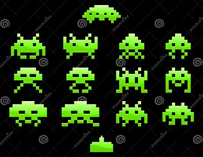 Space Invader Icons EPS editorial stock photo. Illustration of space ...