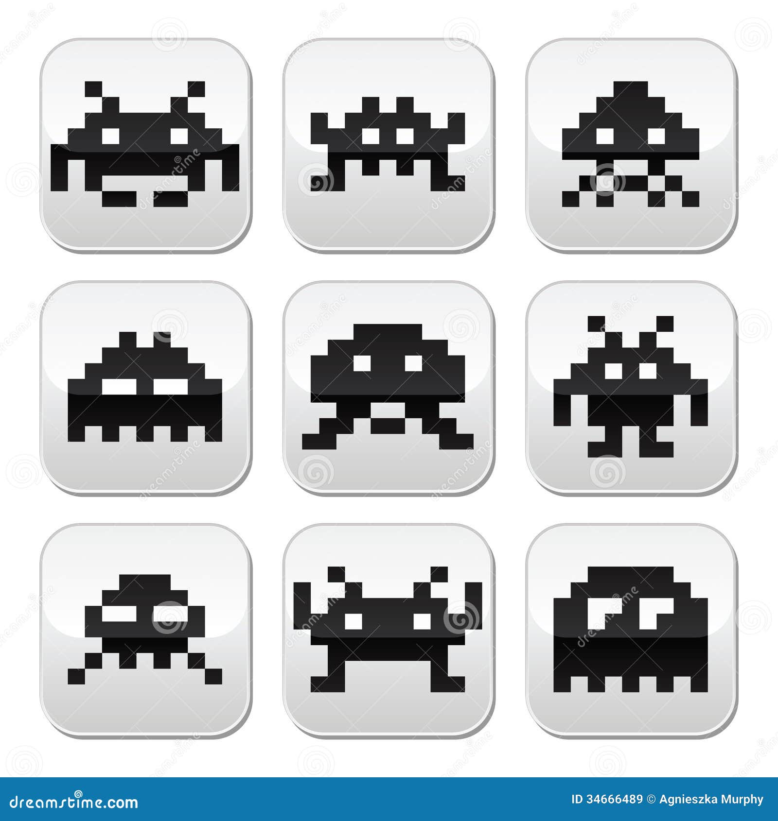Space Invaders Vector Icon On White Background. Flat Vector Space Invaders Icon Symbol Sign From ...