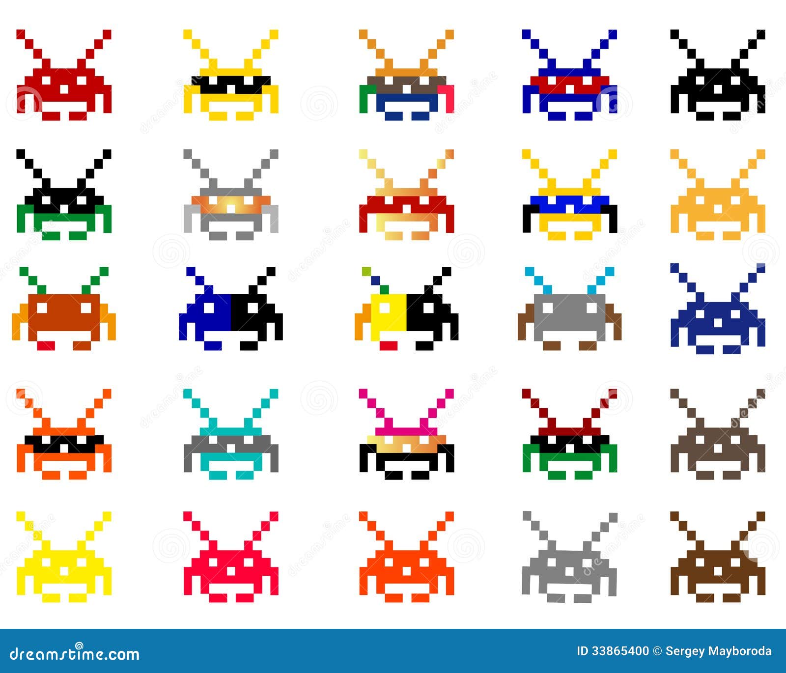 Space Invaders Vector Illustration | CartoonDealer.com #33865400