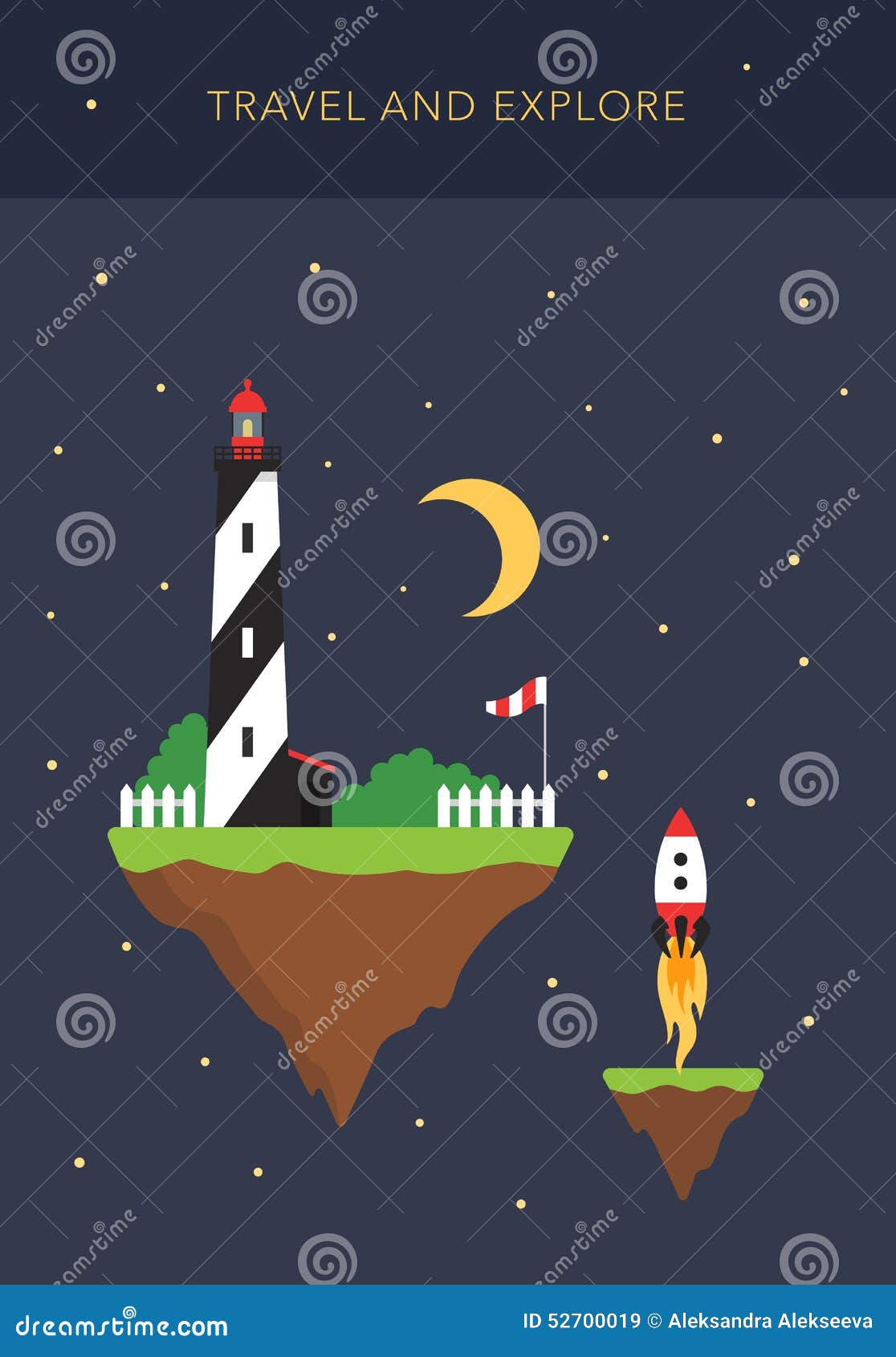 Space Islands - Travel and Explore Concept Vector Stock Vector ...