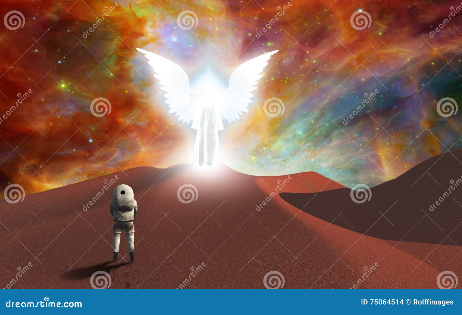 Space journey stock illustration. Illustration of angelic - 75064514