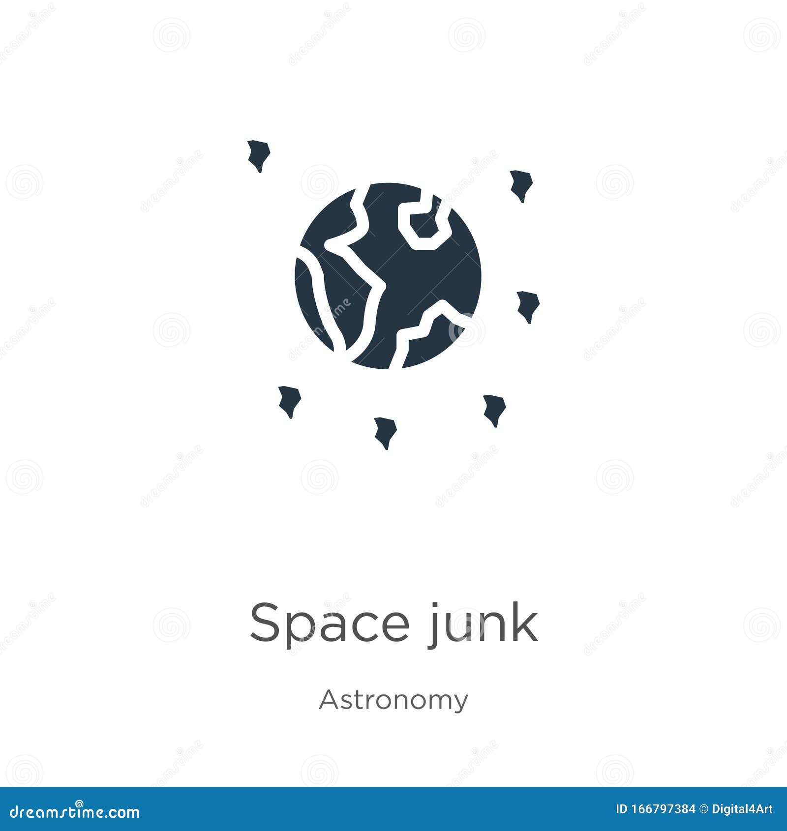 Space Junk Icon Vector. Trendy Flat Space Junk Icon from Astronomy ...