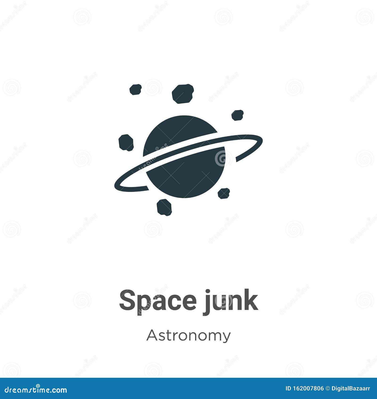 Space Junk Vector Icon on White Background. Flat Vector Space Junk Icon ...