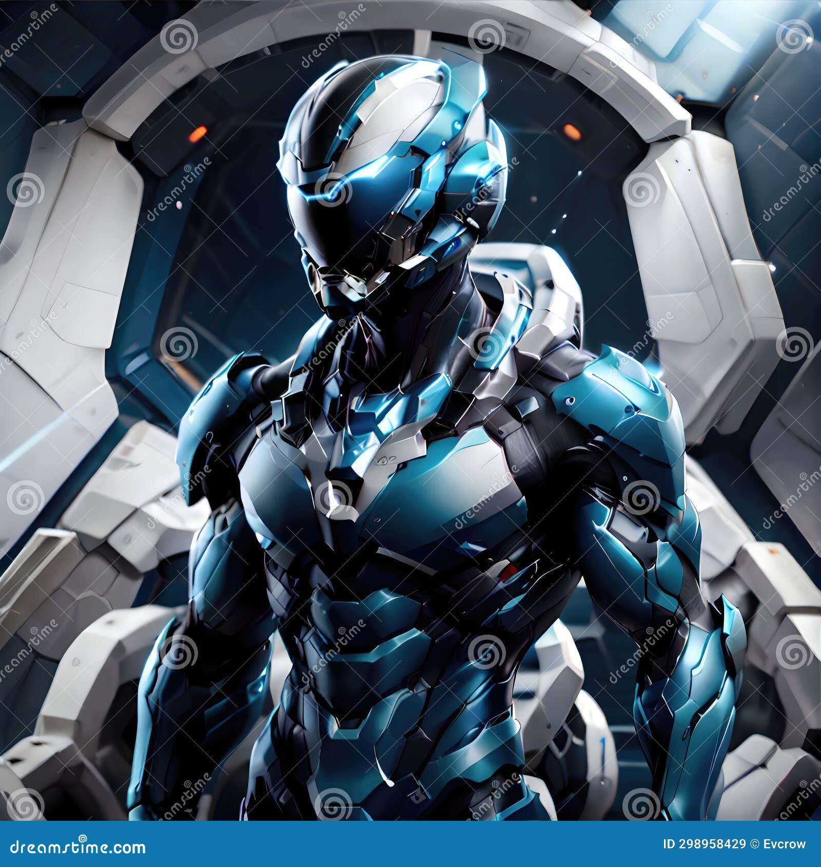 Space Knight in the Armor. Alien Warrior Stock Illustration ...