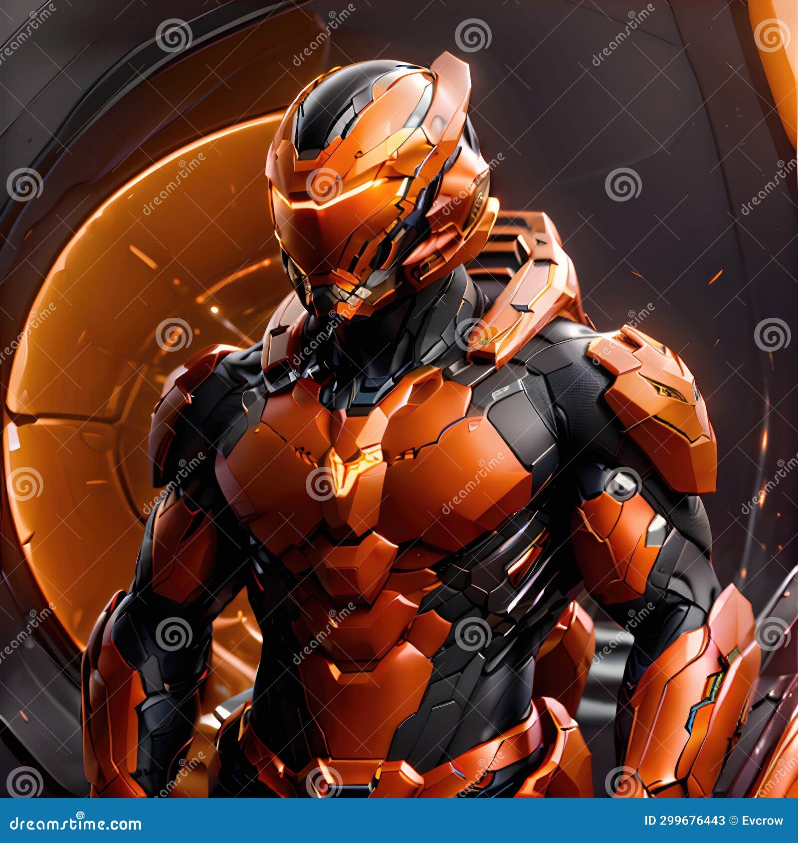 Space Knight in the Armor. Alien Warrior Stock Illustration ...