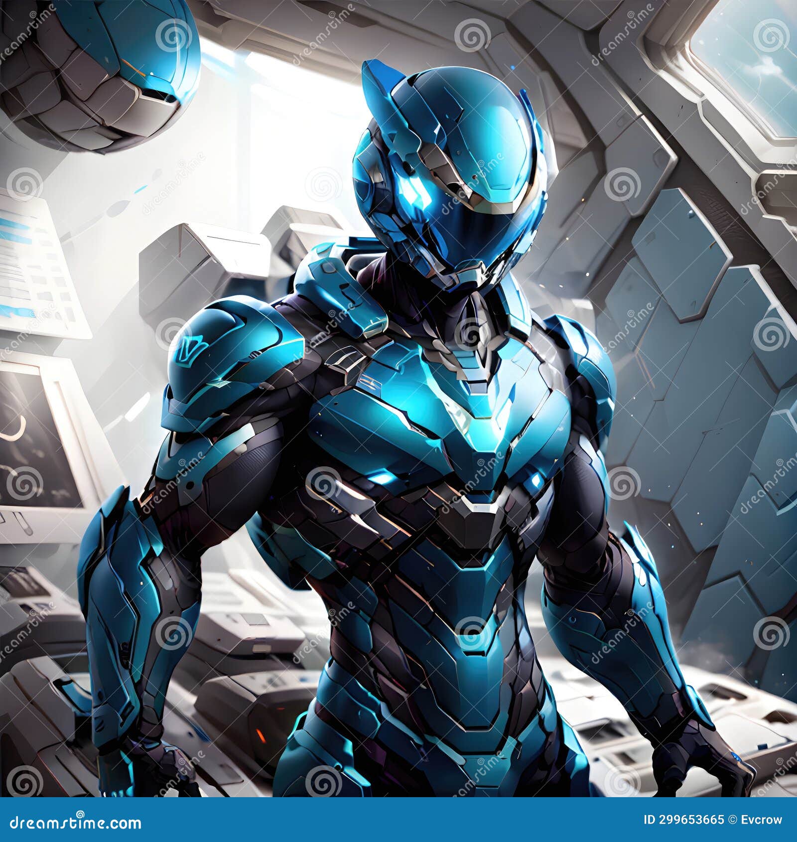 Space Knight in the Armor. Alien Warrior Stock Illustration ...