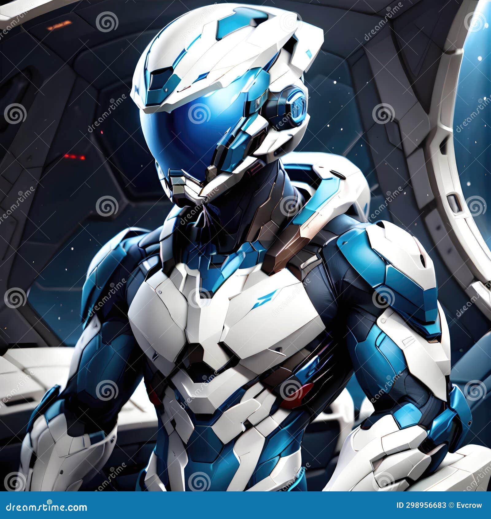 Space Knight in the Armor. Alien Warrior Stock Illustration ...