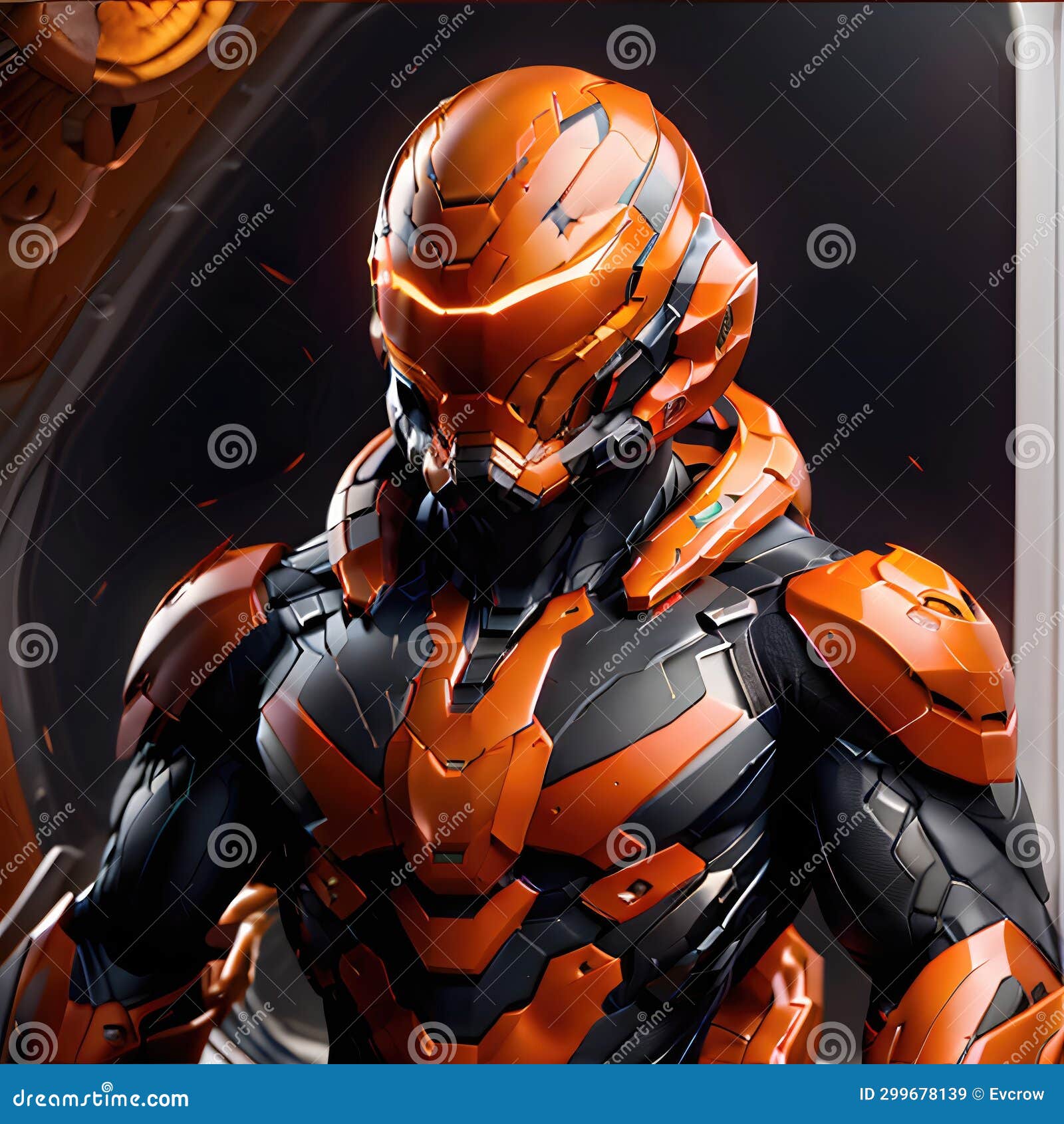 Space Knight in the Armor. Alien Warrior Stock Illustration ...