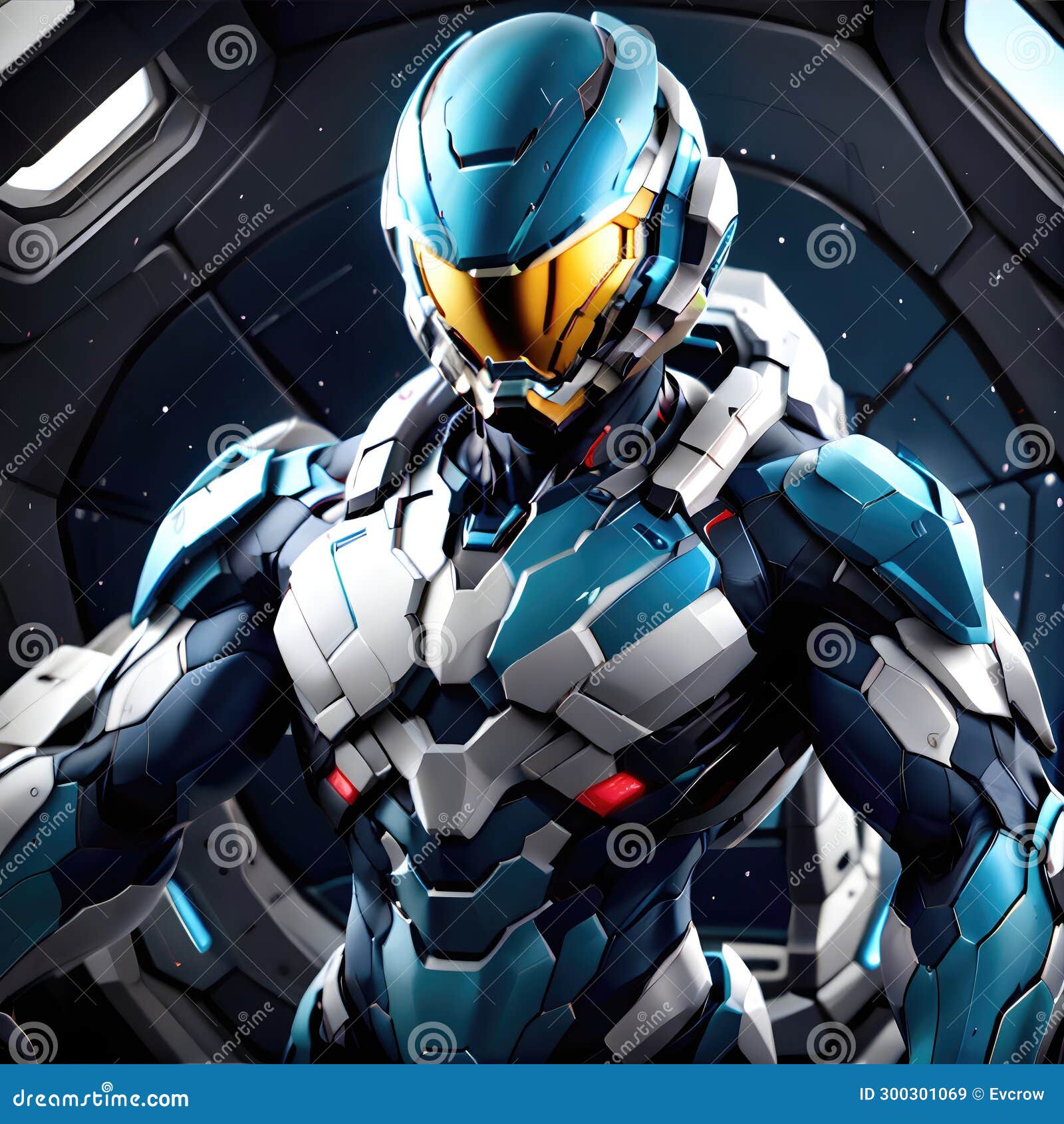 Space Knight in the Armor. Alien Warrior Stock Illustration ...