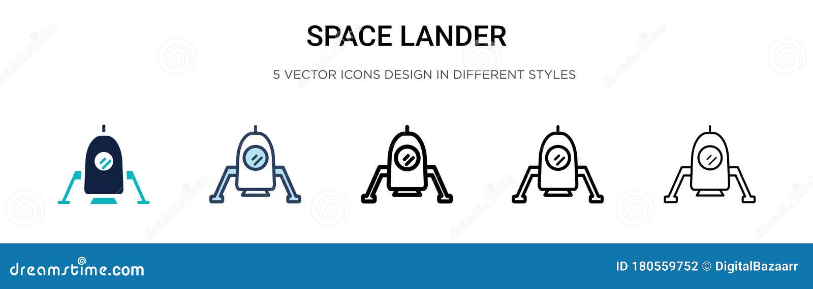 Space Lander Icon in Filled, Thin Line, Outline and Stroke Style ...