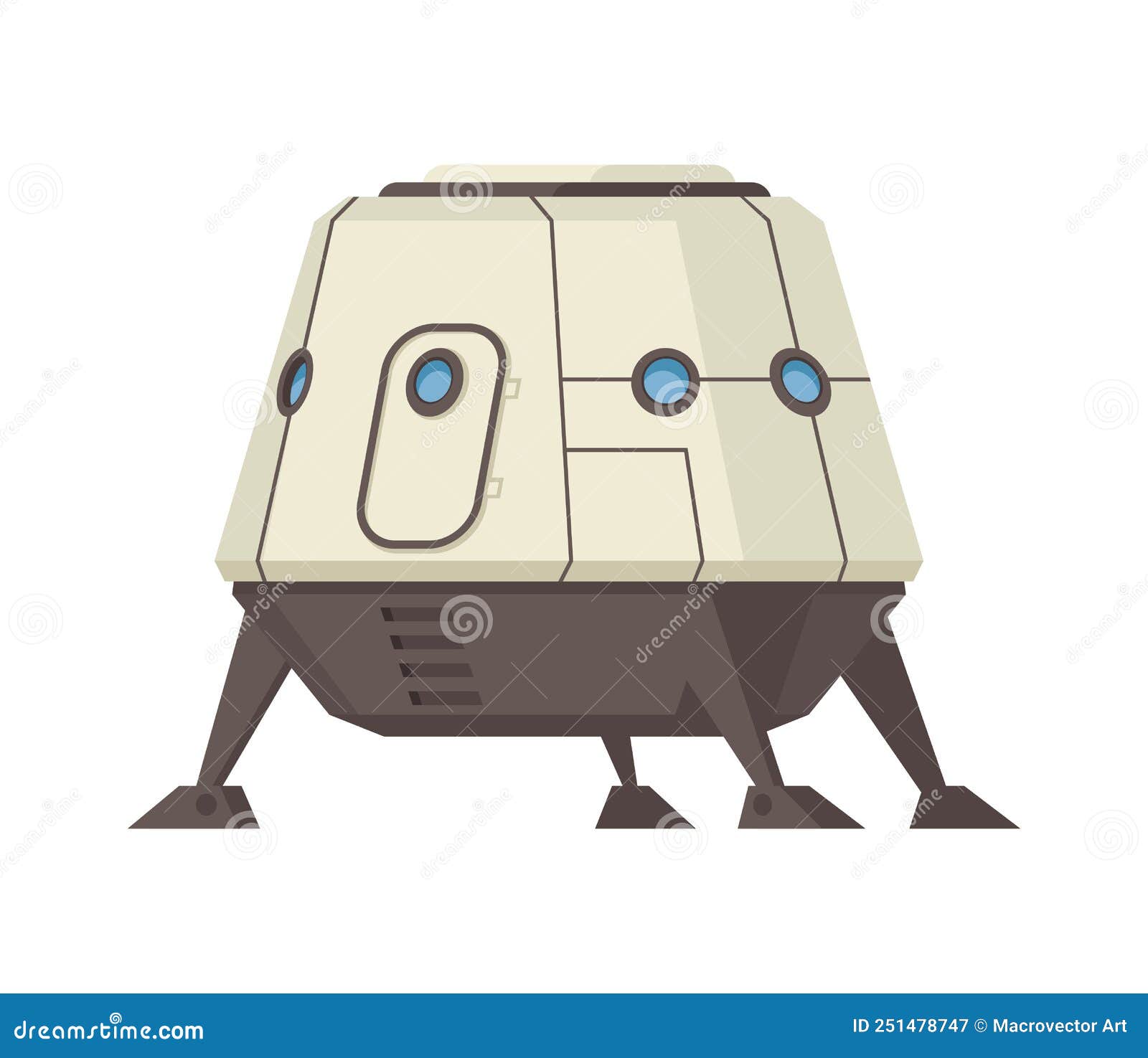 Landing Module Spaceship On Moon Surface Royalty-Free Illustration ...