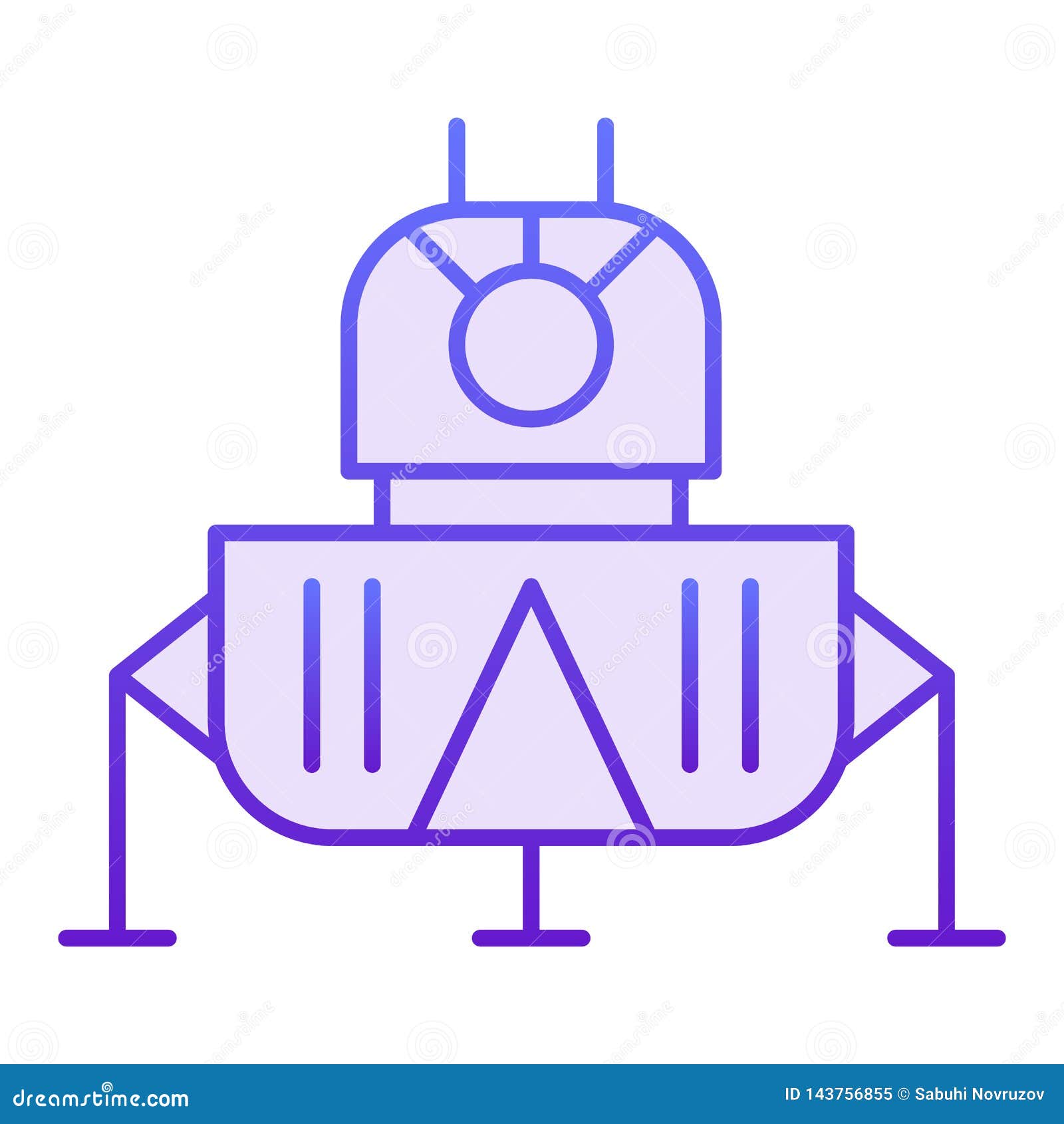 Landing Module Spaceship On Moon Surface Royalty-Free Illustration ...