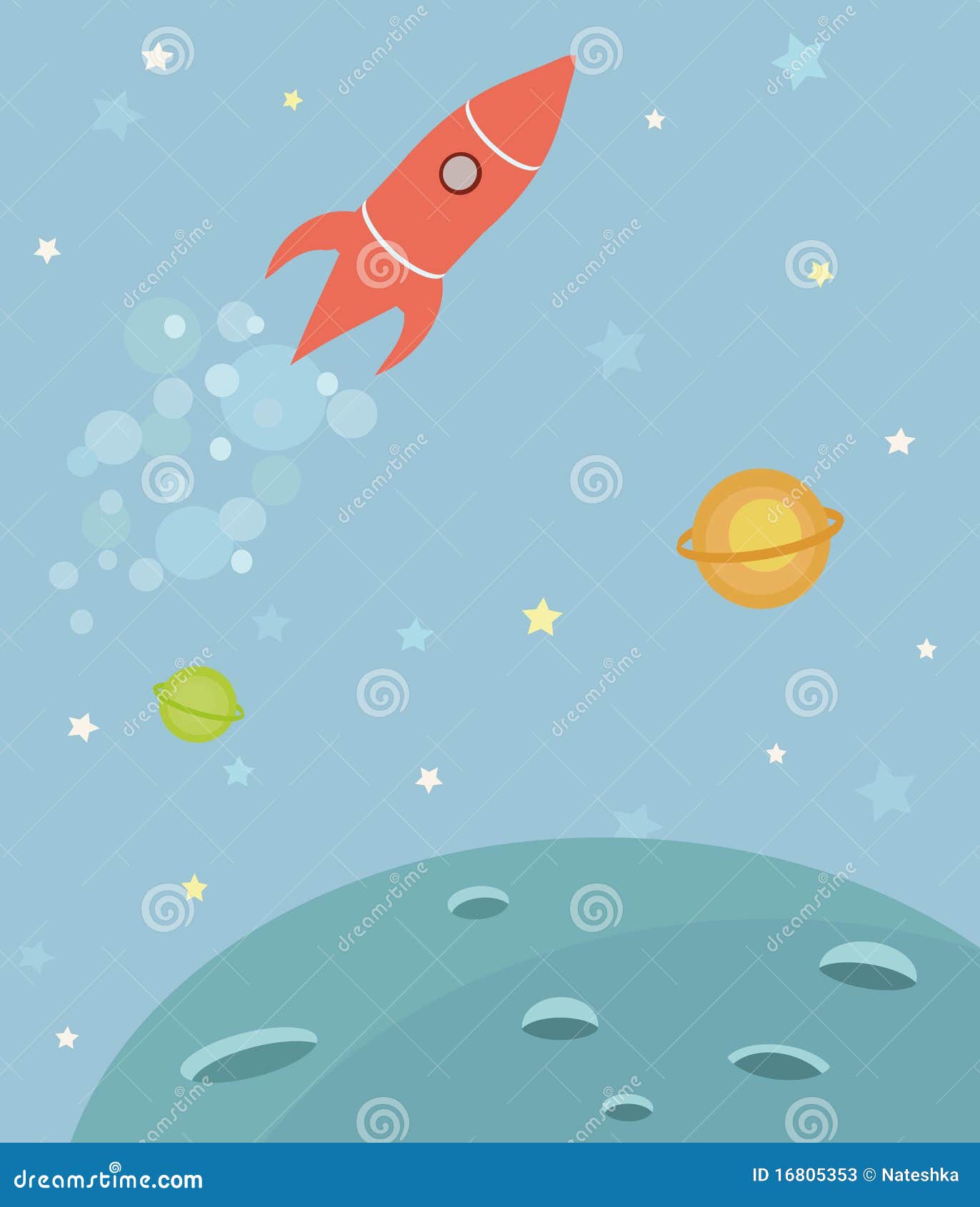 Space landscape stock vector. Illustration of painting - 16805353