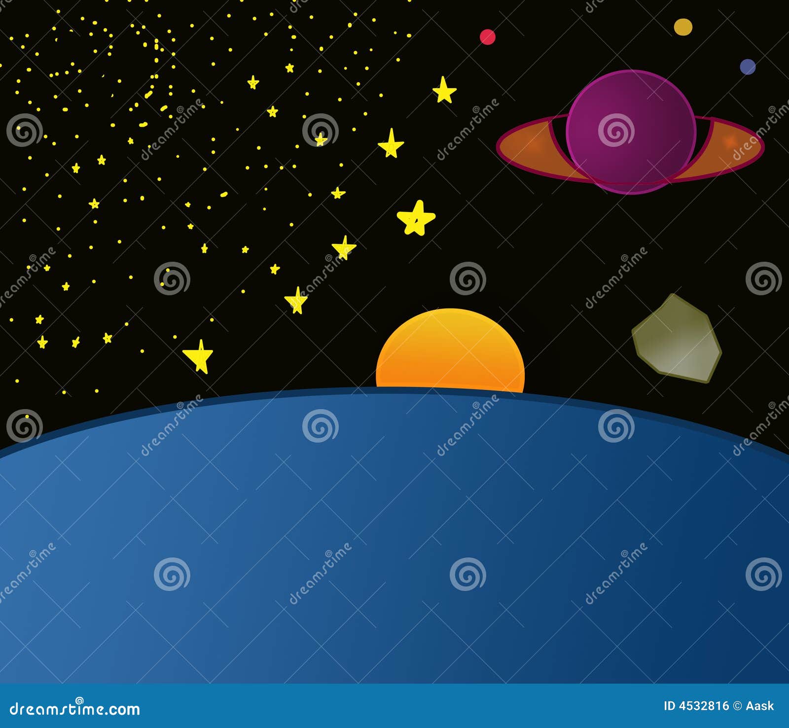 Space landscape stock illustration. Illustration of star - 4532816