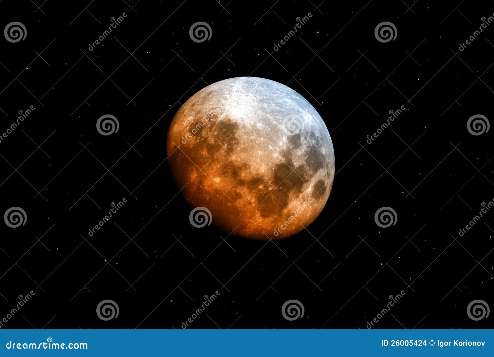 Space Landscape with Moon and Stars Stock Photo - Image of meteor ...