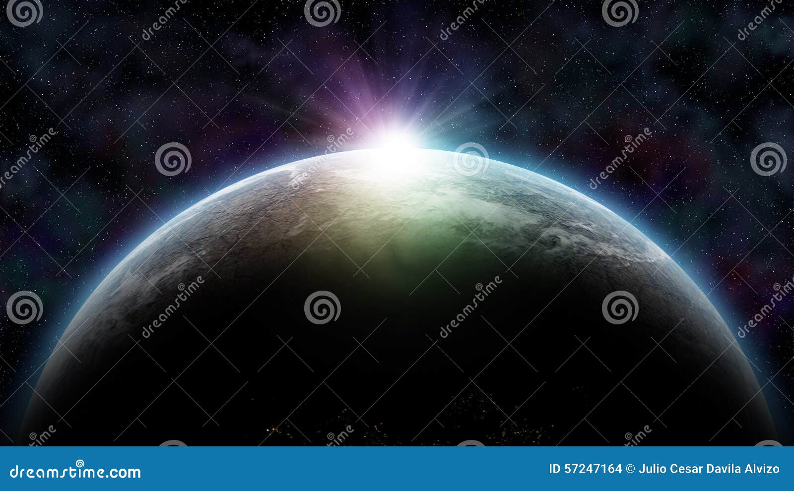Space Landscape with Planet Breaking Down Stock Illustration ...