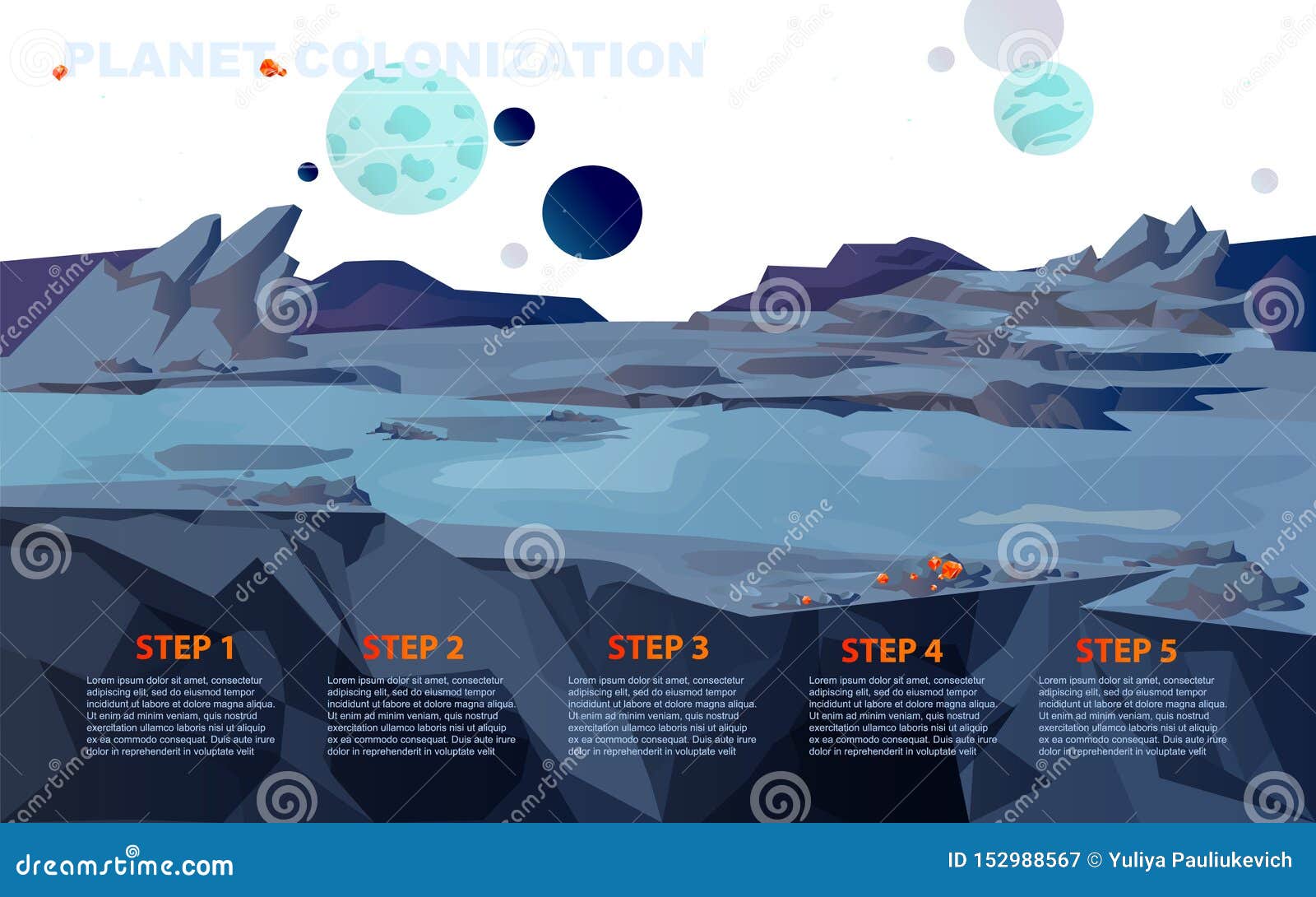 Space Landscape for Planet Colonization Vector Stock Vector ...