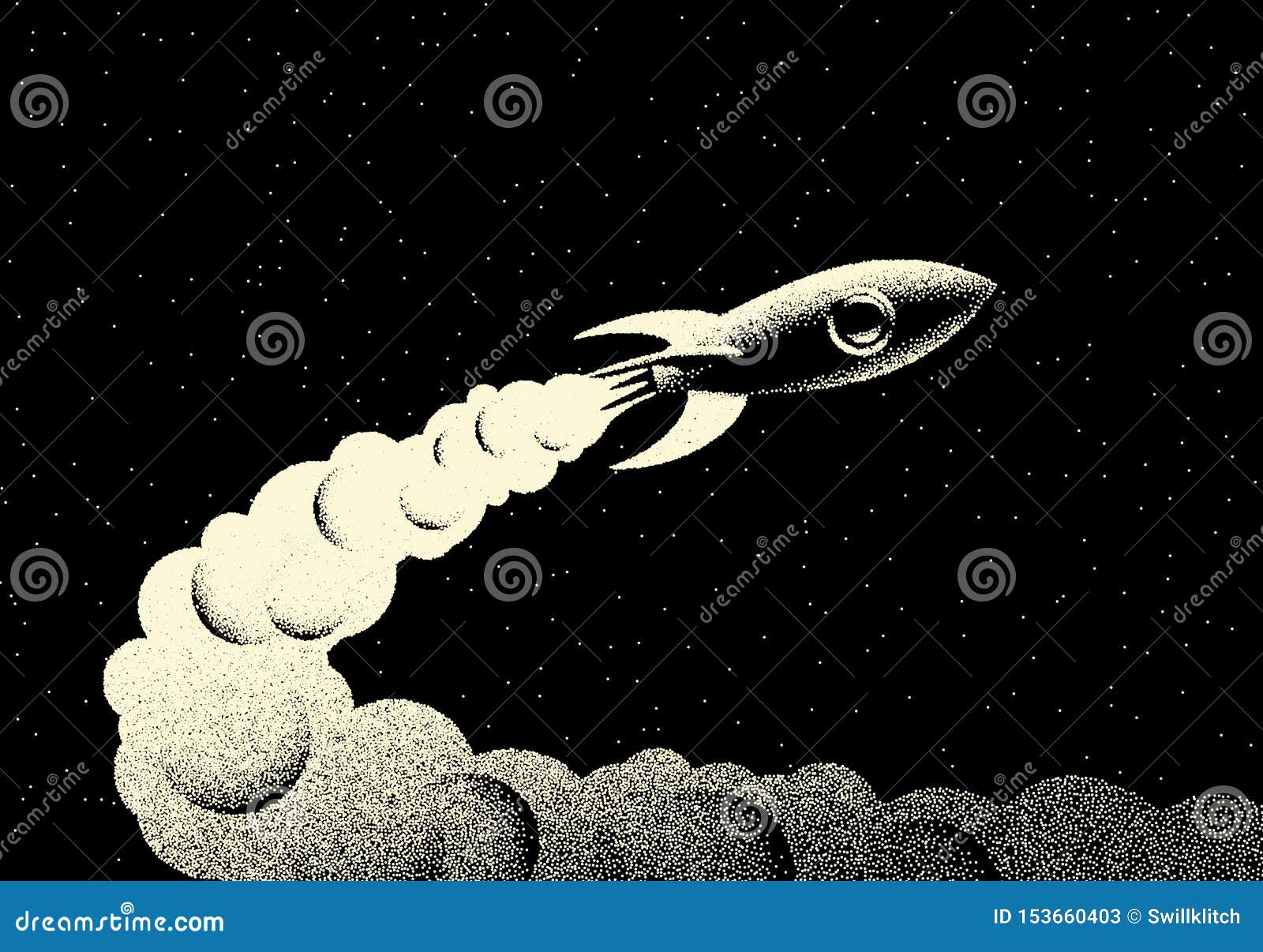 Space Landscape with Scenic View on Rocket Rocket Taking Off with Fire ...