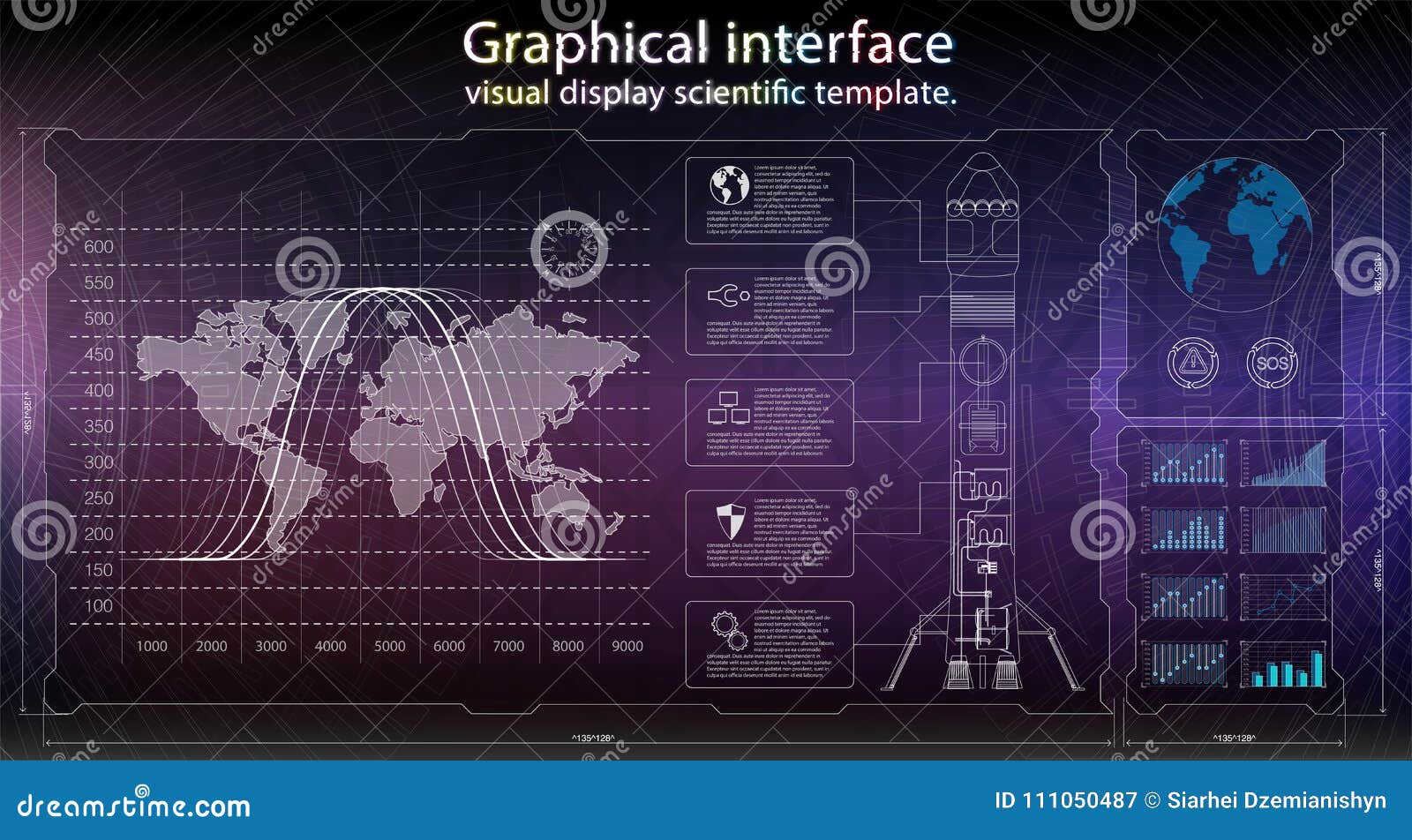 Space Launch Interface Rockets, Graphic Display Control the Pallet ...