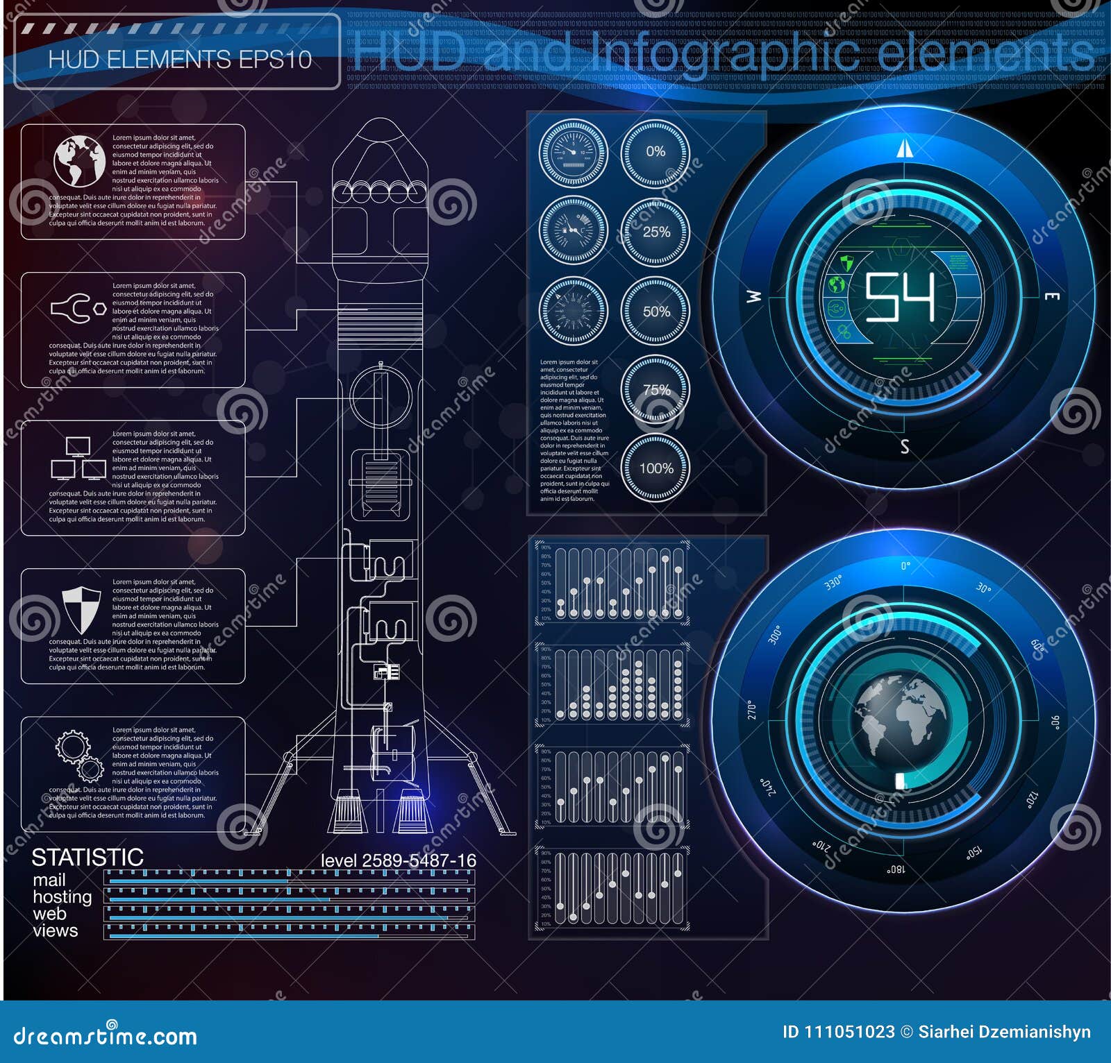 Space Launch Interface Rockets, Graphic Display Control the Pallet ...