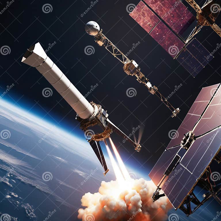 Space Launch and Orbital Operations Stock Image - Image of aircraft ...