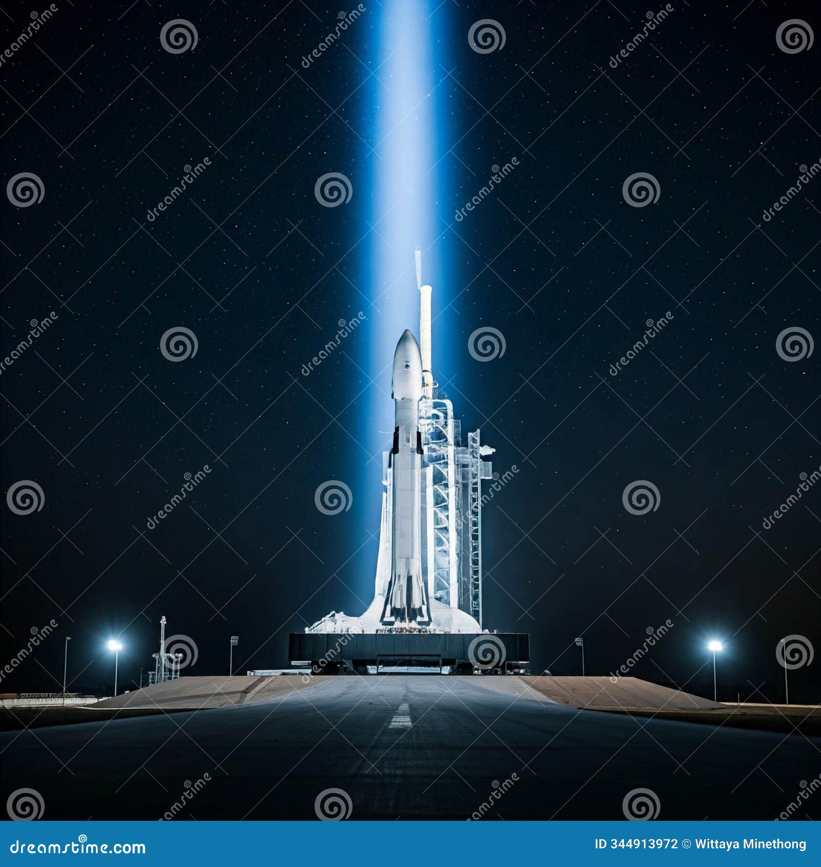 Space Launch Pad with Lights Stock Photo - Image of moon, light: 344913972