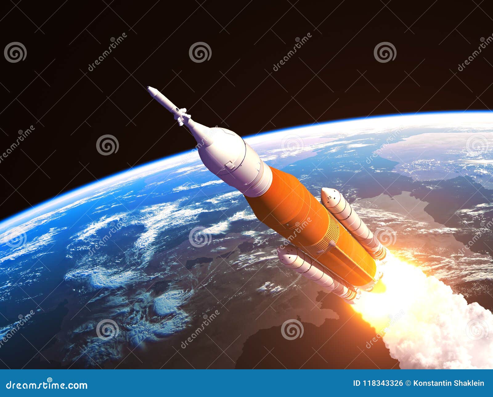 Space Launch System Solid Rocket Boosters Separation In Stratosphere ...