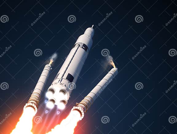 Space Launch System Solid Rocket Boosters Separation Stock Illustration ...
