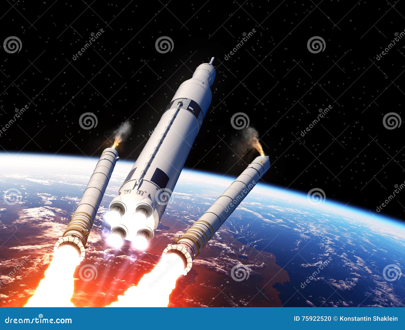 Space Launch System Solid Rocket Boosters Separation Over the Earth ...