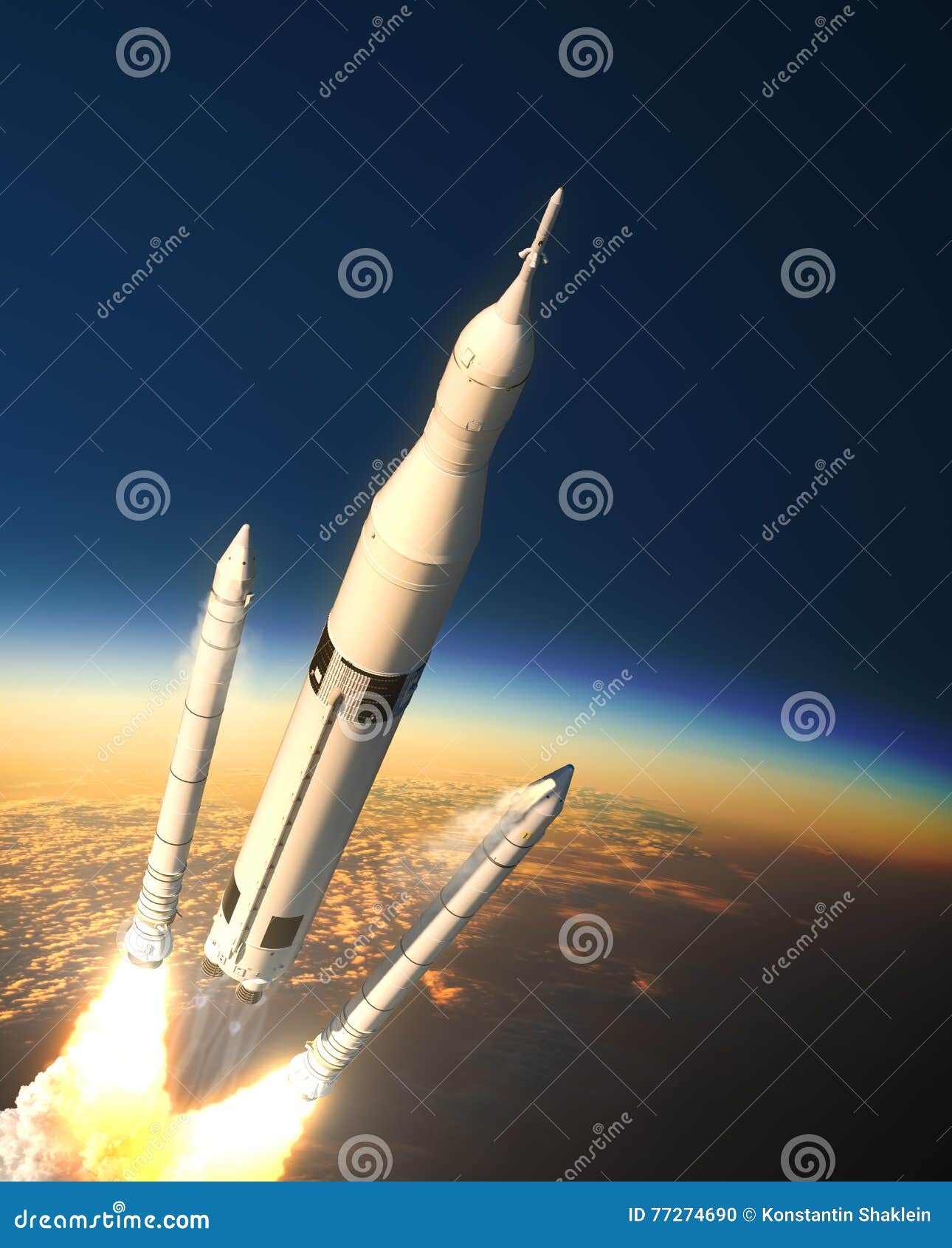 Space Launch System Solid Rocket Boosters Separation In Stratosphere ...