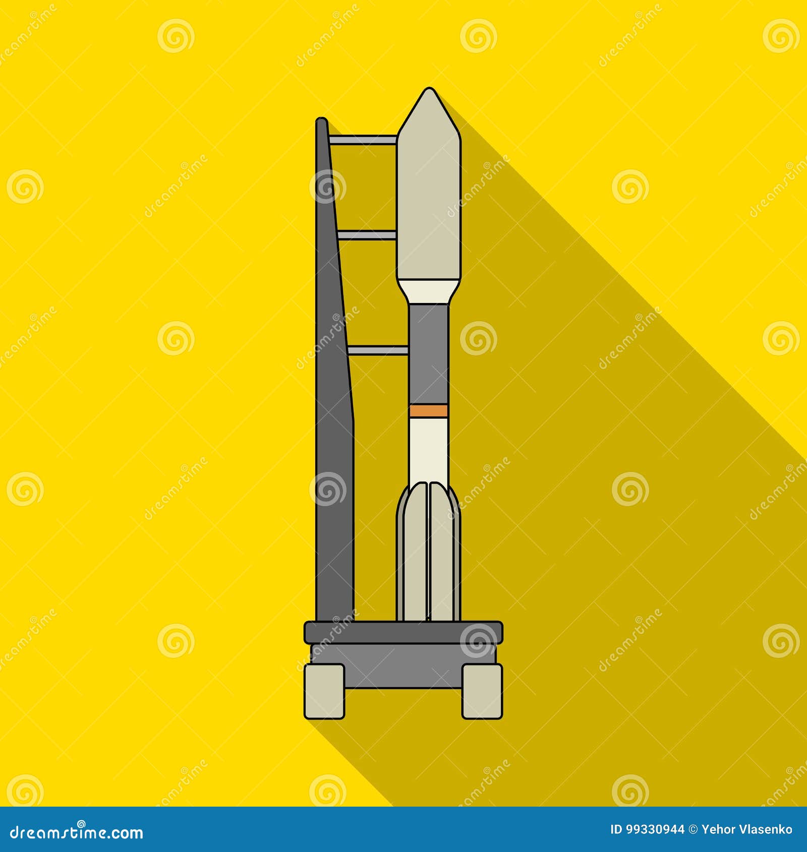 Space Launch Vehicle at Launch. Space Technology Single Icon in Flat ...