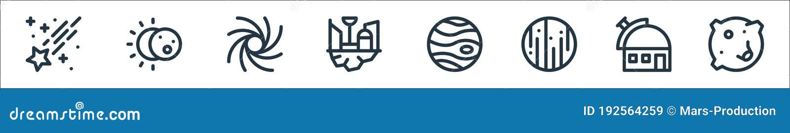 Space Line Icons. Linear Set Stock Vector - Illustration of science ...