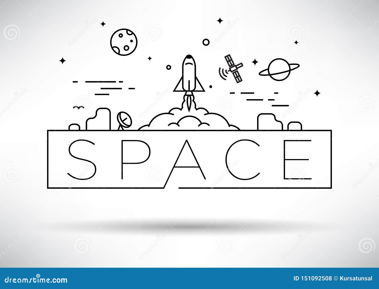 Space Linear Vector Design stock illustration. Illustration of sign ...