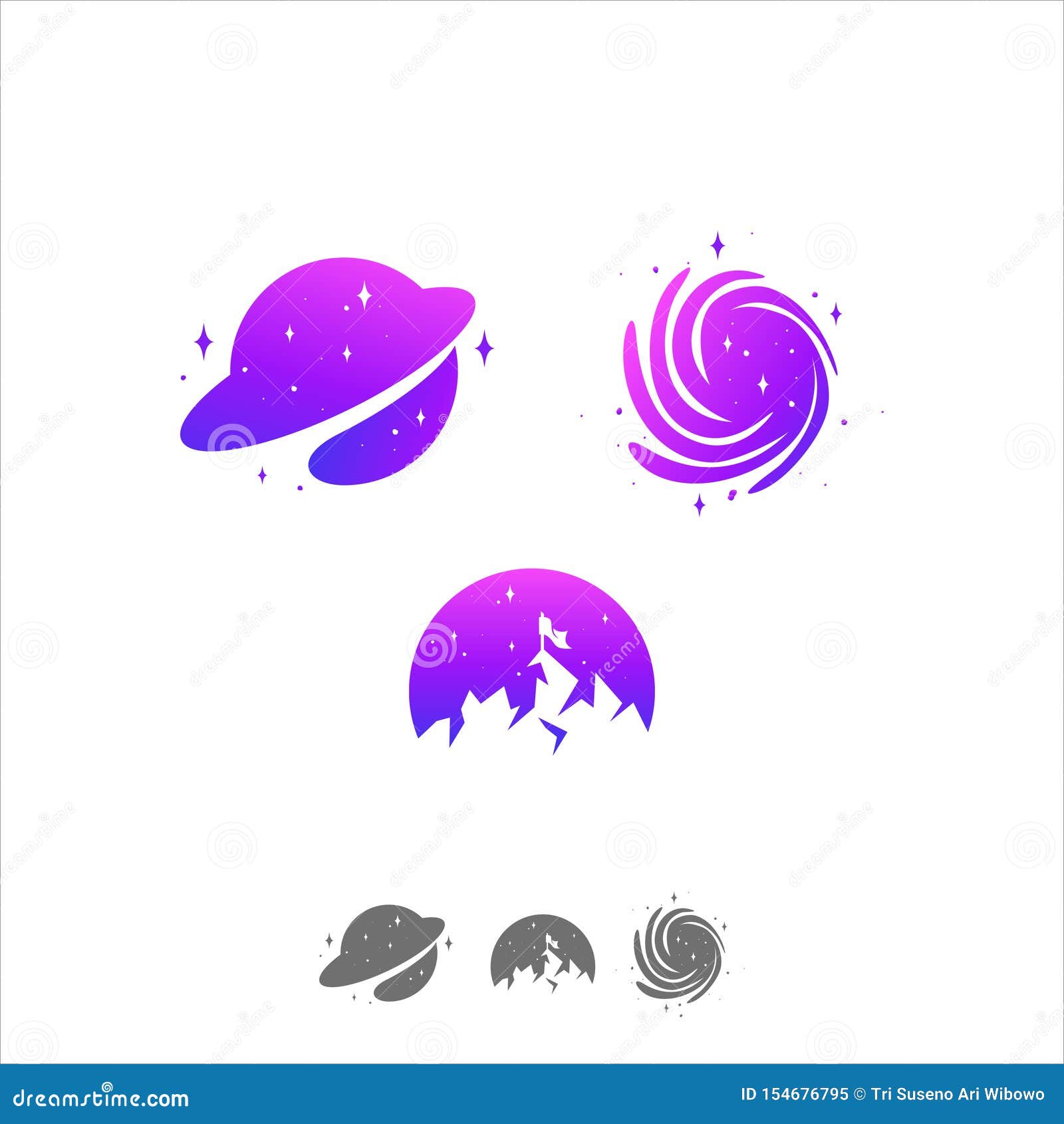 Space Logo Design Vector Illustration Stock Vector - Illustration of ...