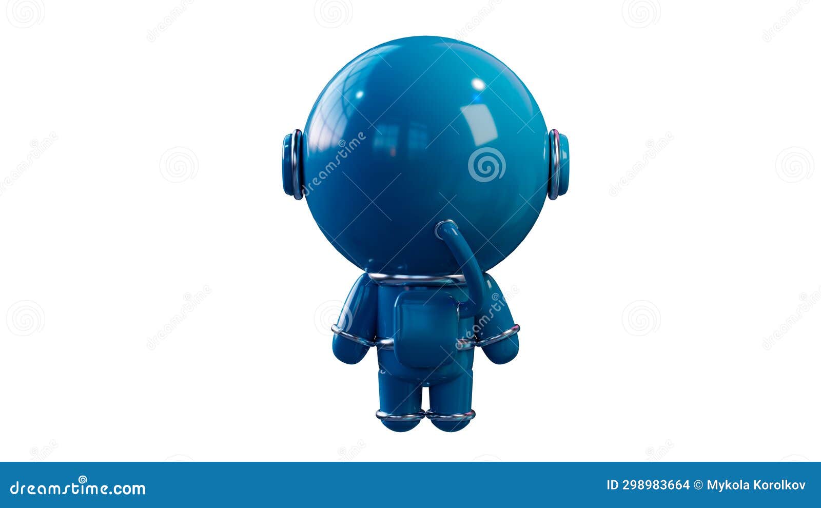 Space Man in a Blue Space Suit. 3d Render Stock Illustration ...