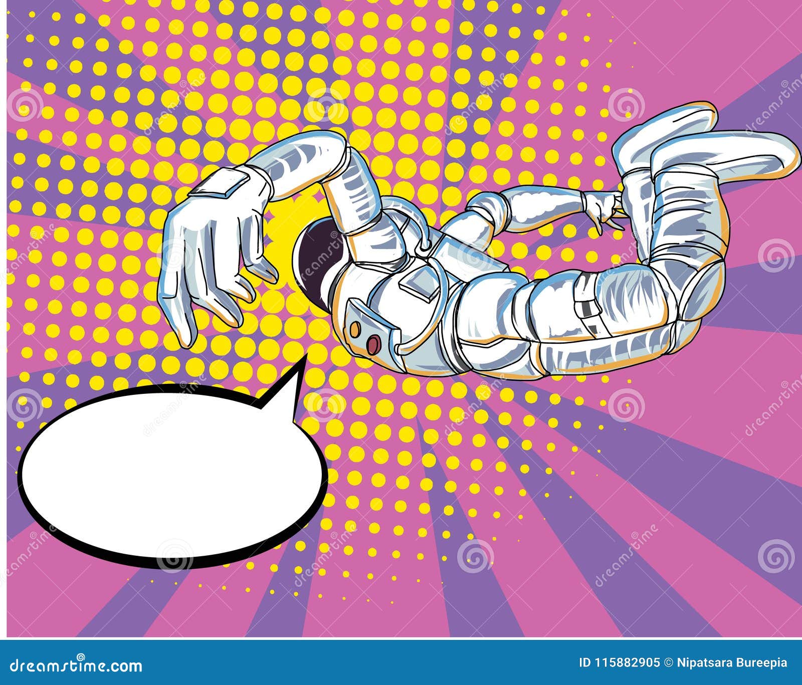 Space Man Comic Art.Astronauts Fly in the Space and Atmosphere ...