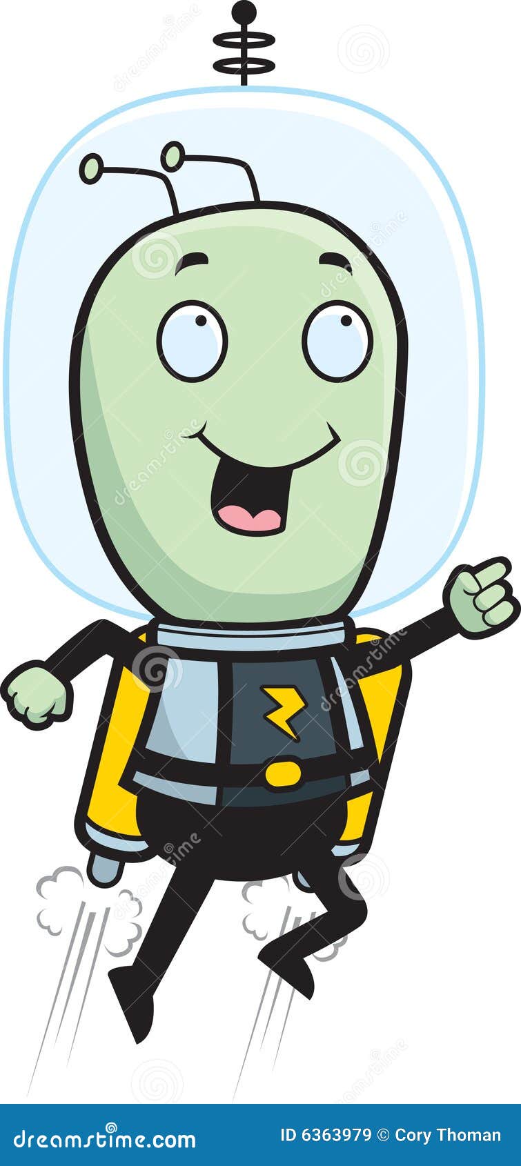 Space Man Jet Pack stock vector. Illustration of green - 6363979