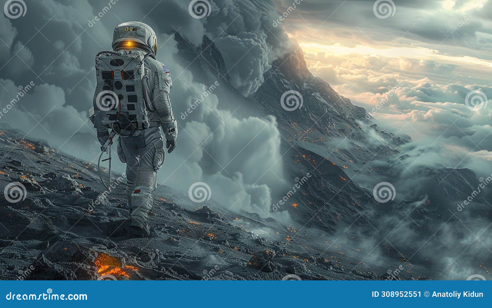 Space Marine Astronaut Exploring Space, in the Style of Photo-realistic ...