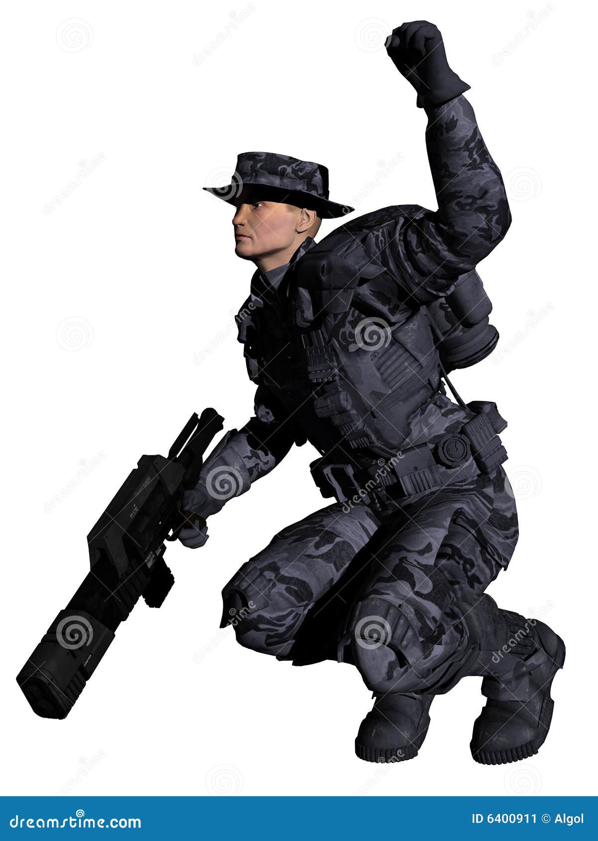Space Marine Ranger - Halt! Stock Illustration - Illustration of squad ...