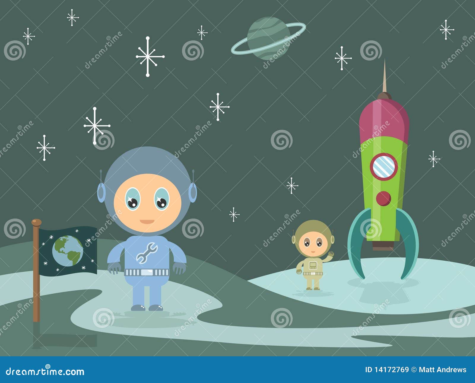 Space men stock vector. Illustration of transport, scene - 14172769