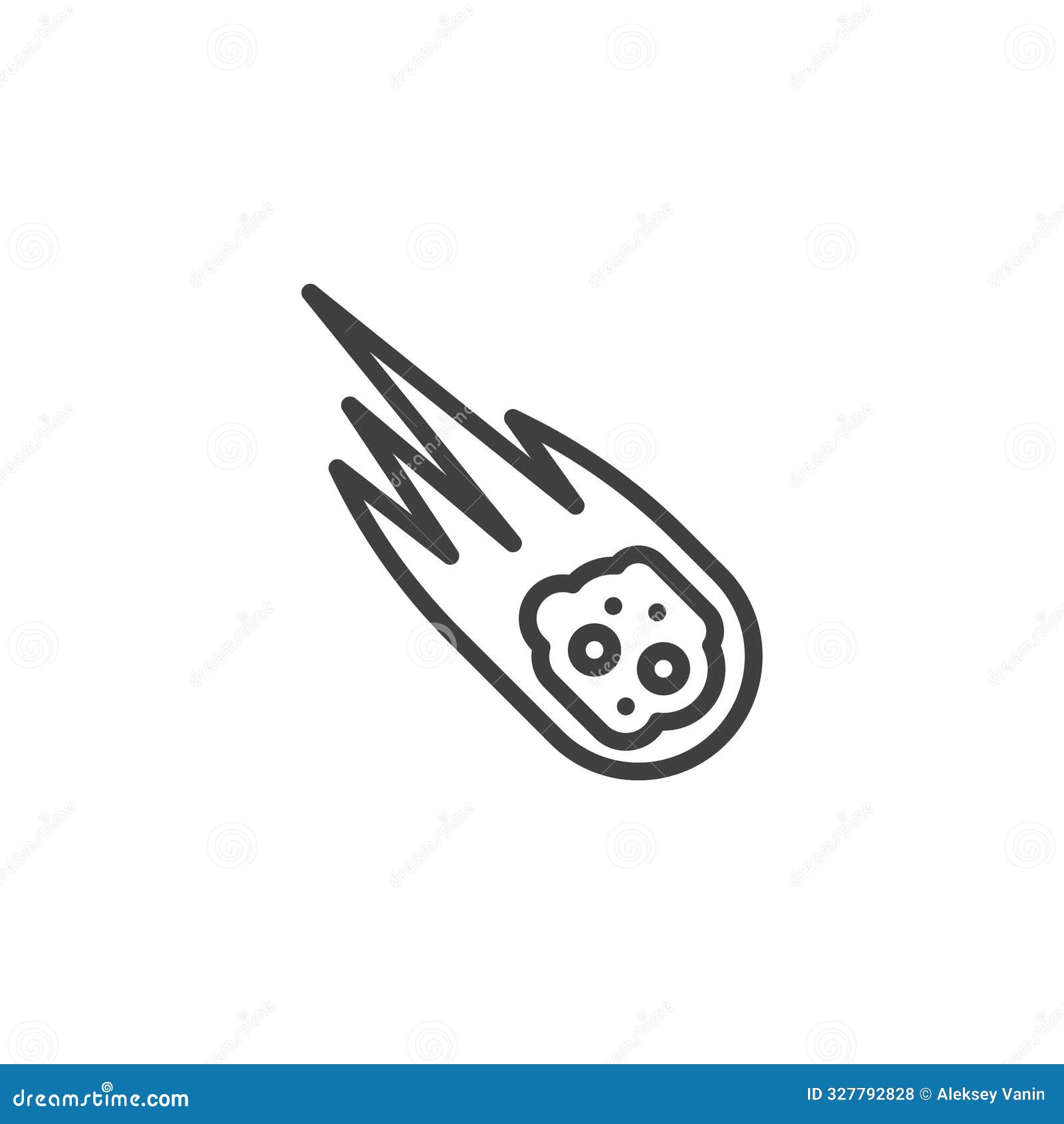 Space meteor line icon stock vector. Illustration of fireball - 327792828