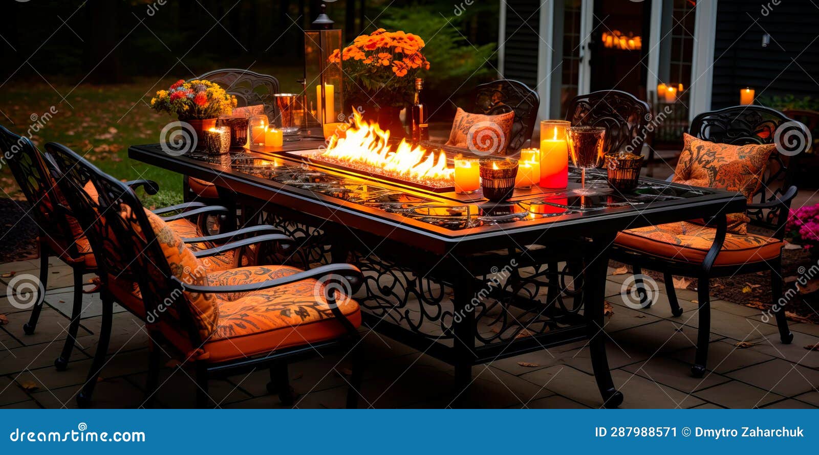 Space with a Modern Fire Table As the Centerpiece, Complemented by ...