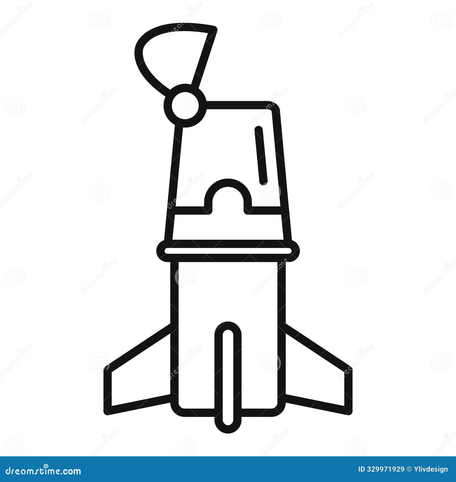 Space Module Rocket Taking Off From Spaceport Platform Royalty-Free ...