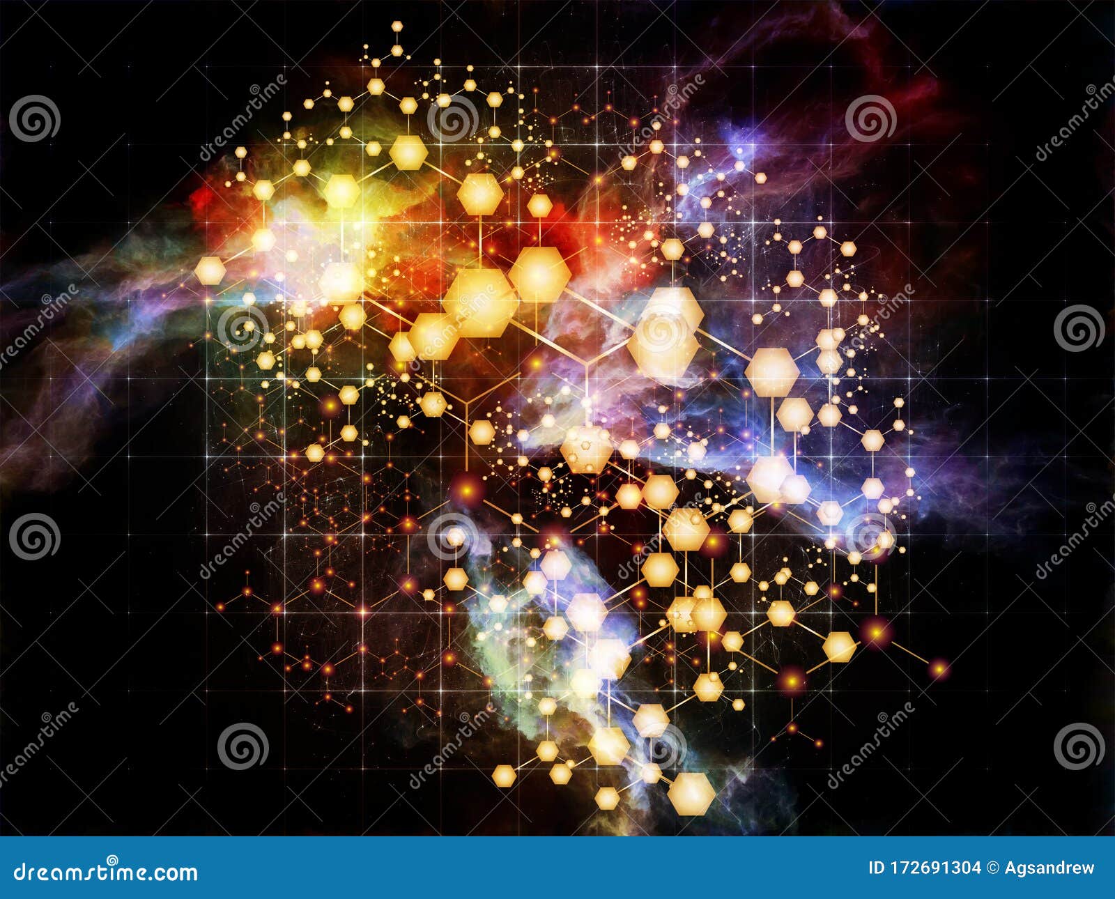 Space Molecule stock illustration. Illustration of nanotechnology ...