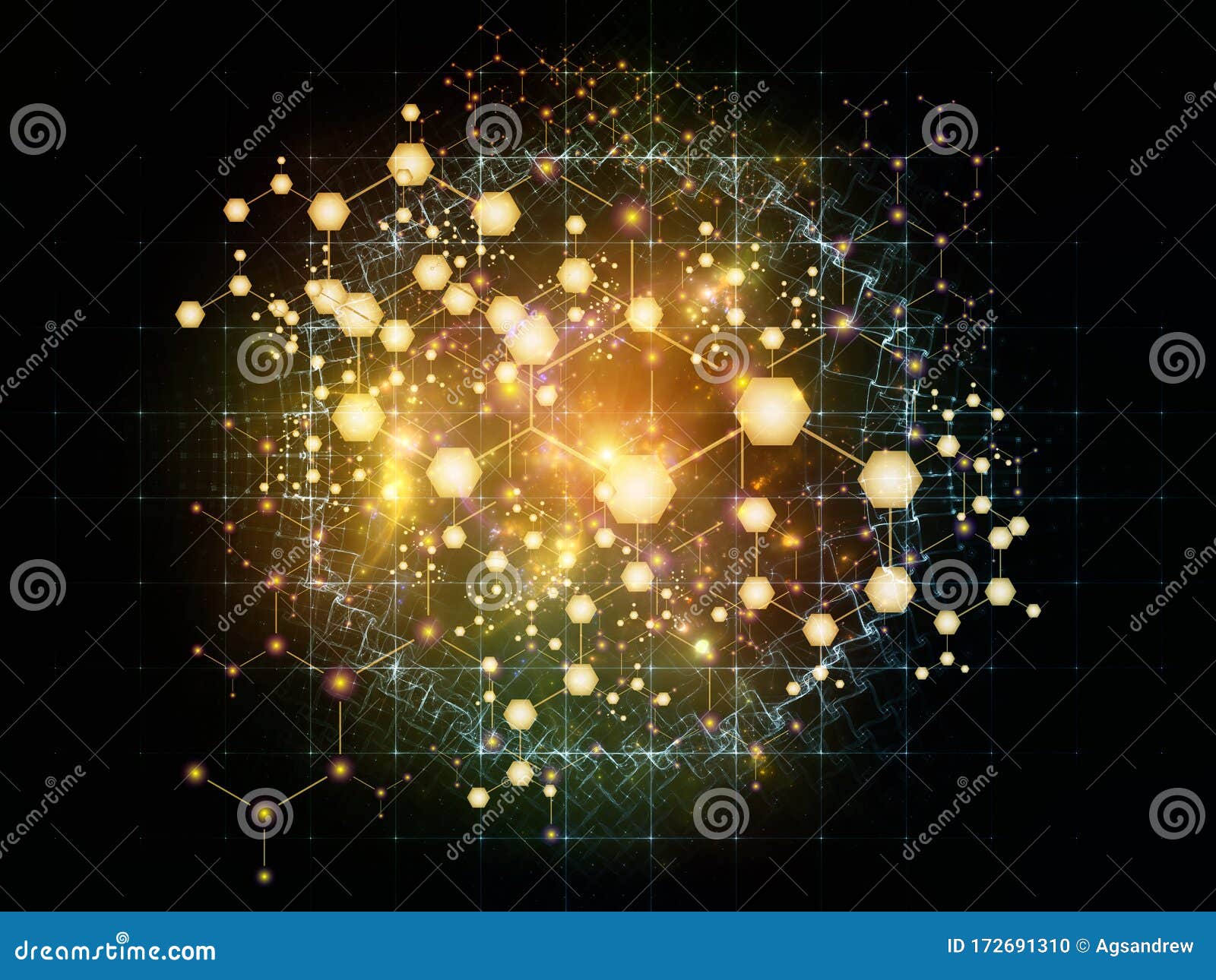 Space Molecule stock illustration. Illustration of illuminate - 172691310