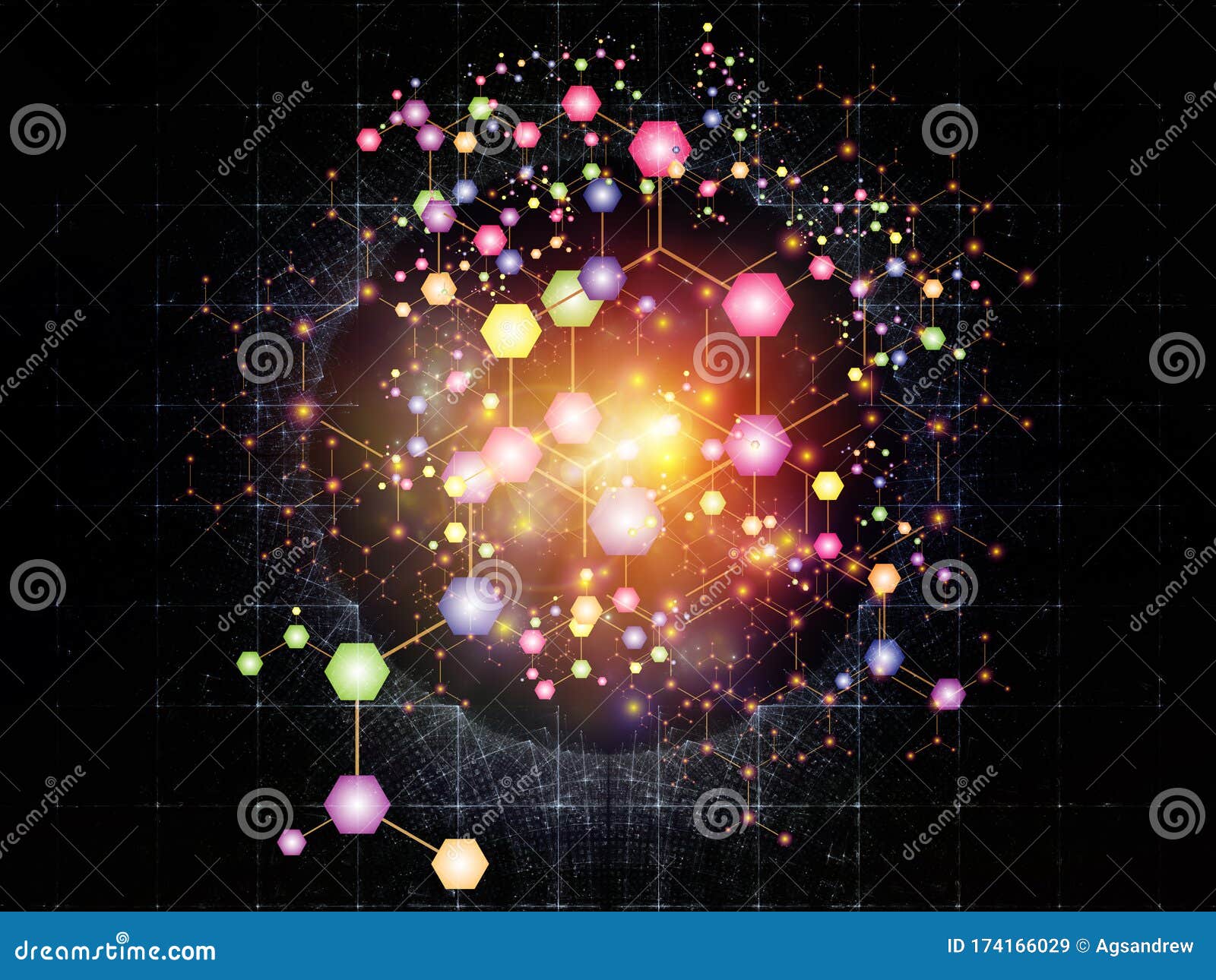 Space Molecule stock illustration. Illustration of abstract - 174166029