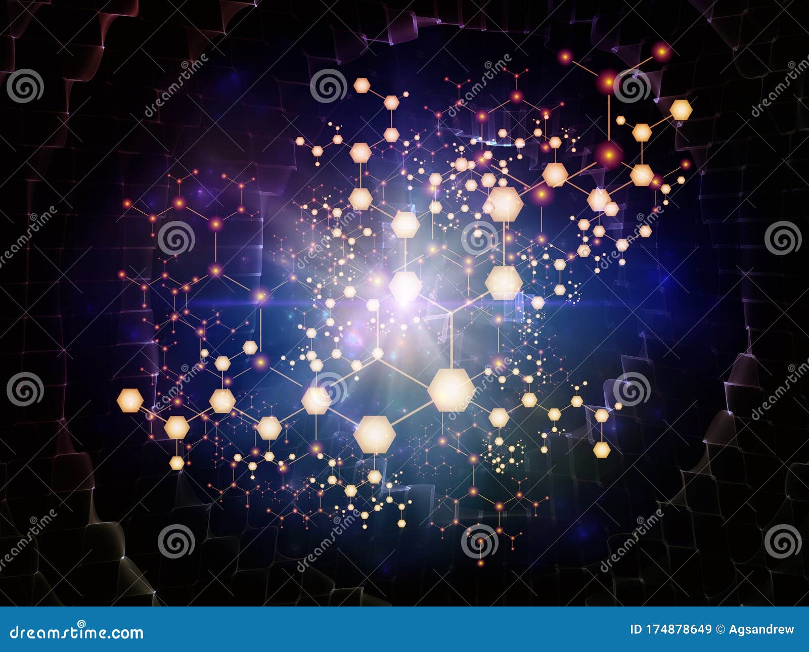 Space Molecule stock illustration. Illustration of quantum - 174878649